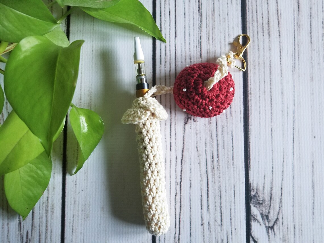 Mushroom Vape Pen Holder Crochet Mushroom Vape Pouch Vape - Etsy