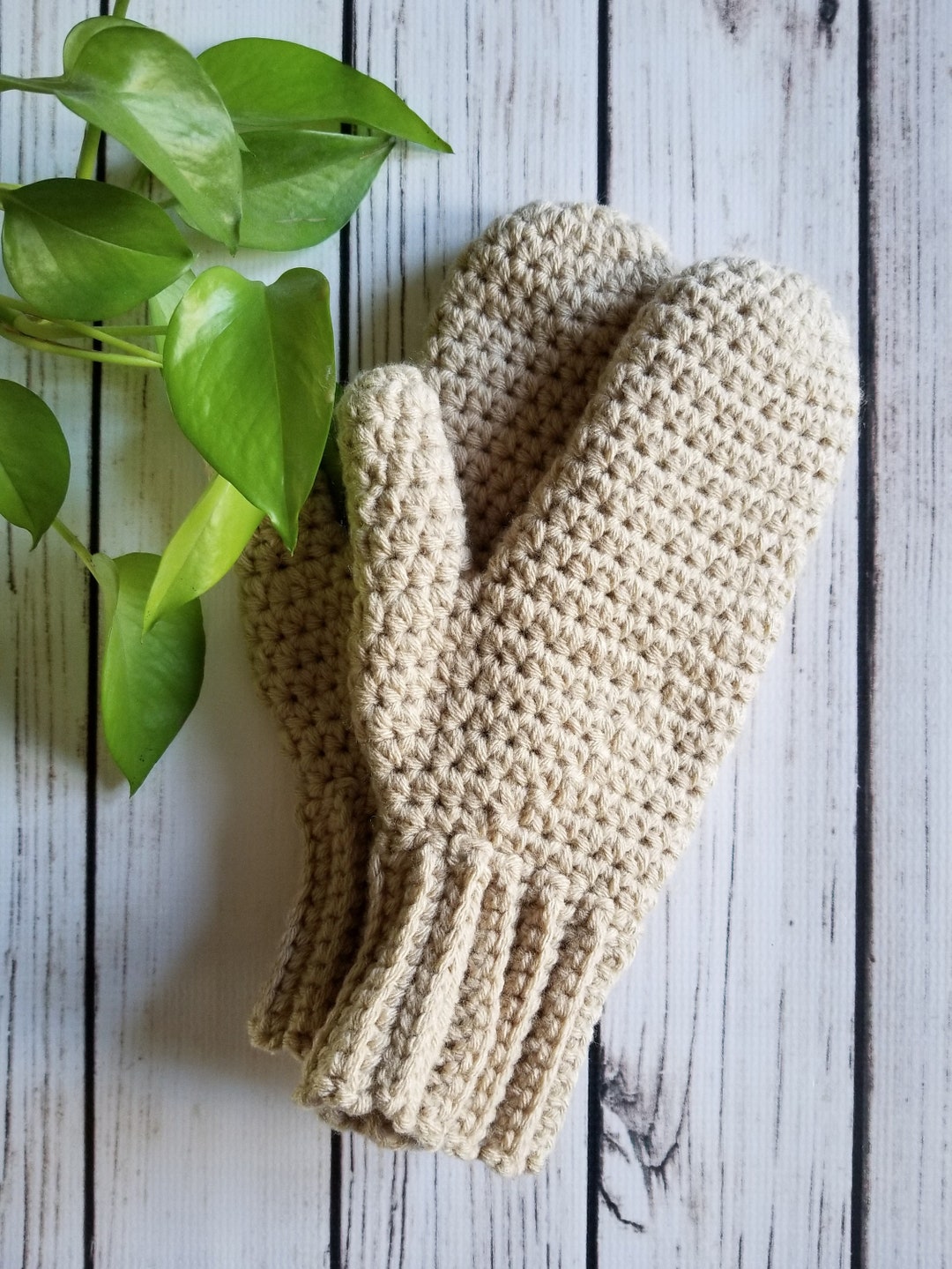 Chunky Crochet Mittens, Thick Acrylic Yarn, Adult Size - Etsy