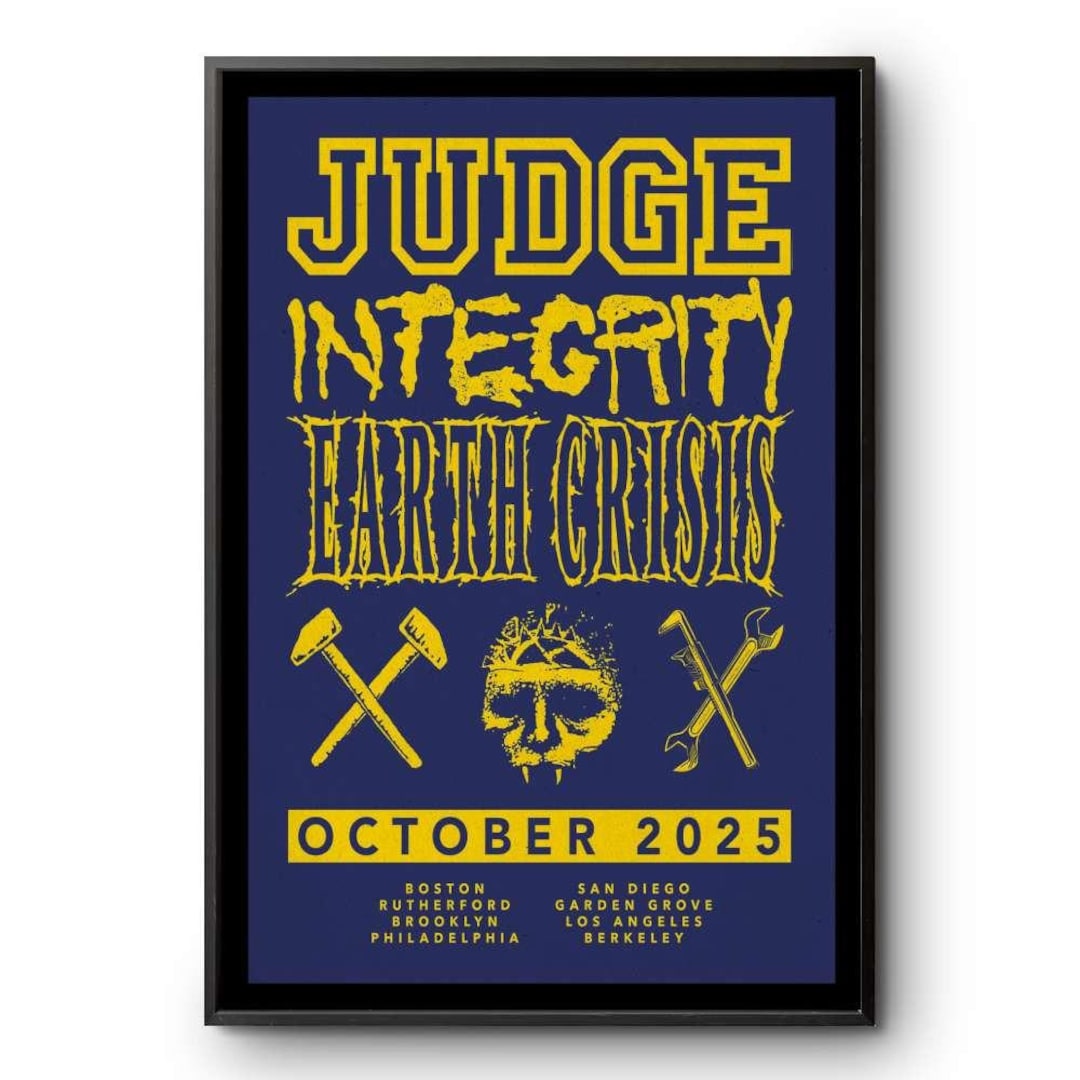 Judge Integrity Earth Crisis 2025 Tour Poster Print Hardcore Punk Art ...