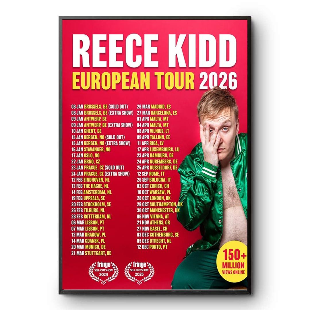 Reece Kidd European Tour 2026 Comedy Show Poster Wandkunst - Etsy.de