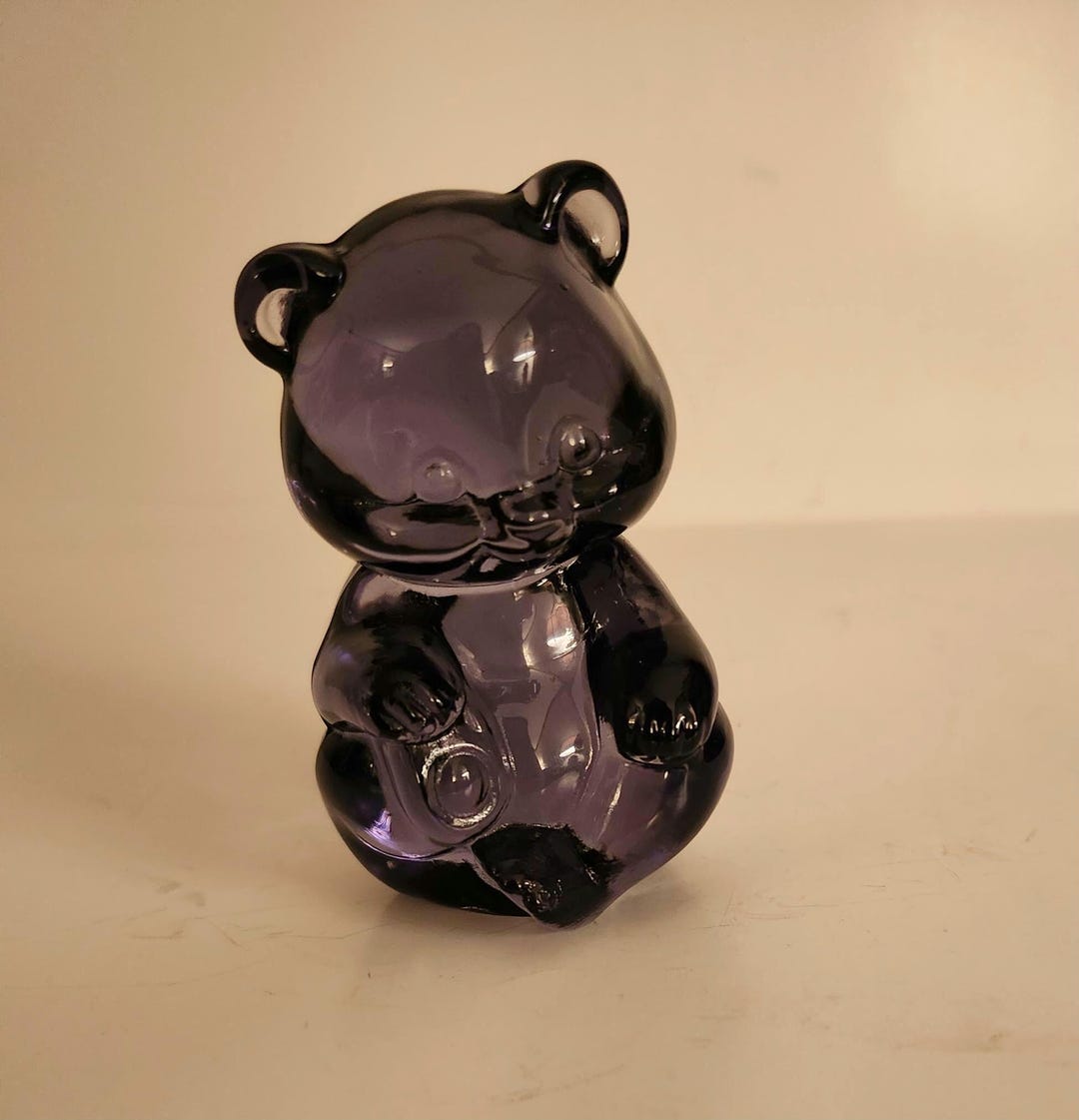 Fenton Purple Glass Teddy Bear Figurine or Paperweight - Etsy
