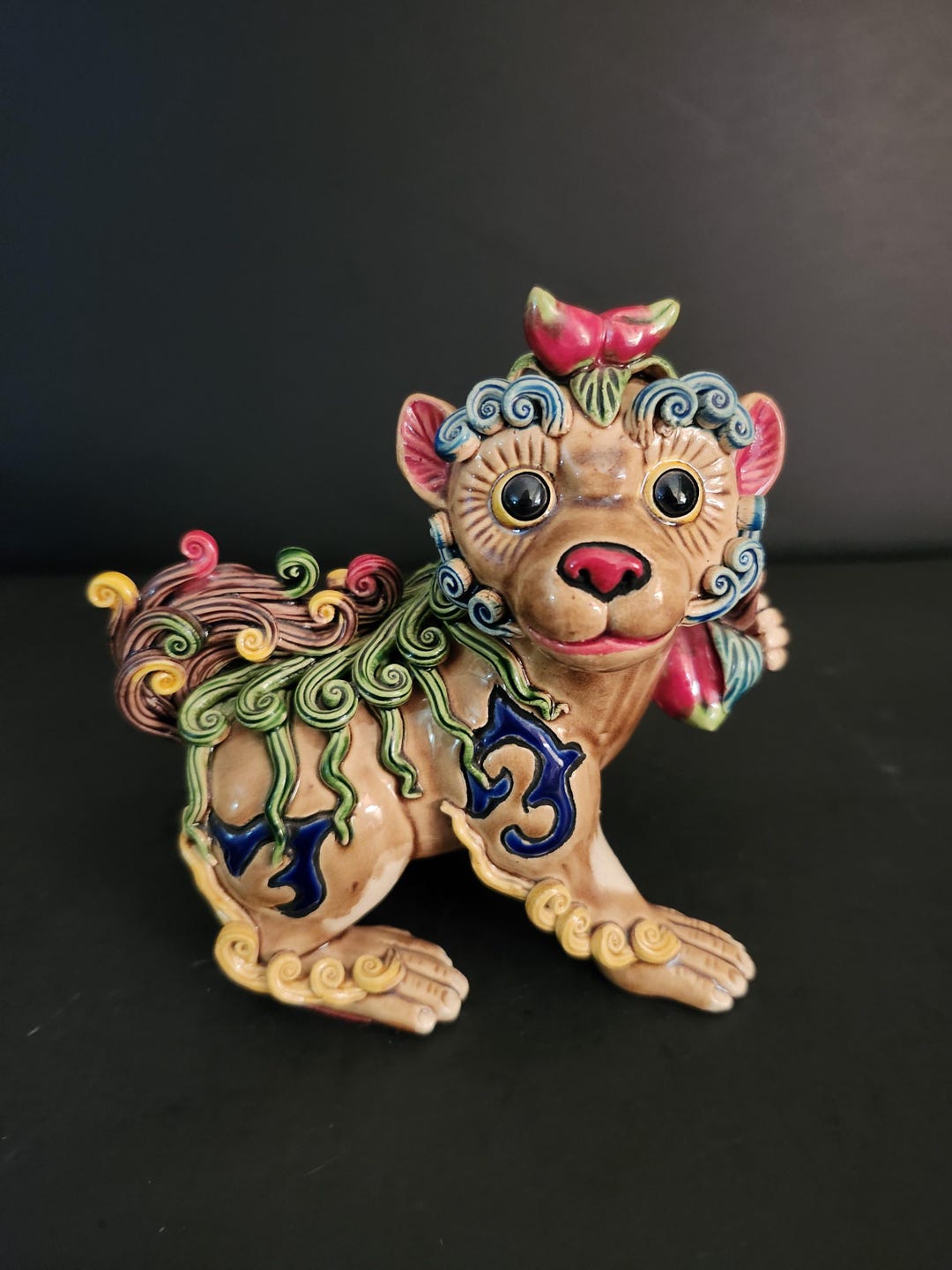 Vintage Foo Dog Ceramic Figurine - Etsy