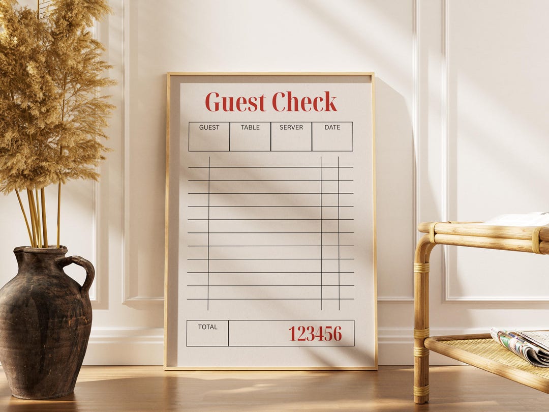 Guest Check Wall Art | Retro Diner Style Print | Will You Be My ...