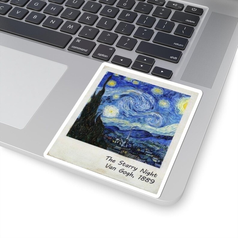 Starry Night Van Gogh Stickers, Celestial Decor, Art Lover Gift, Laptop ...