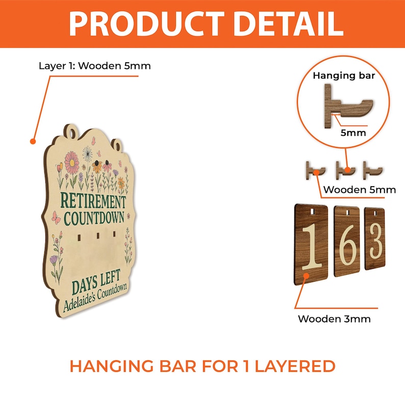 Personalized Retirement Countdown Sign, Wooden Days Until Retirement ...