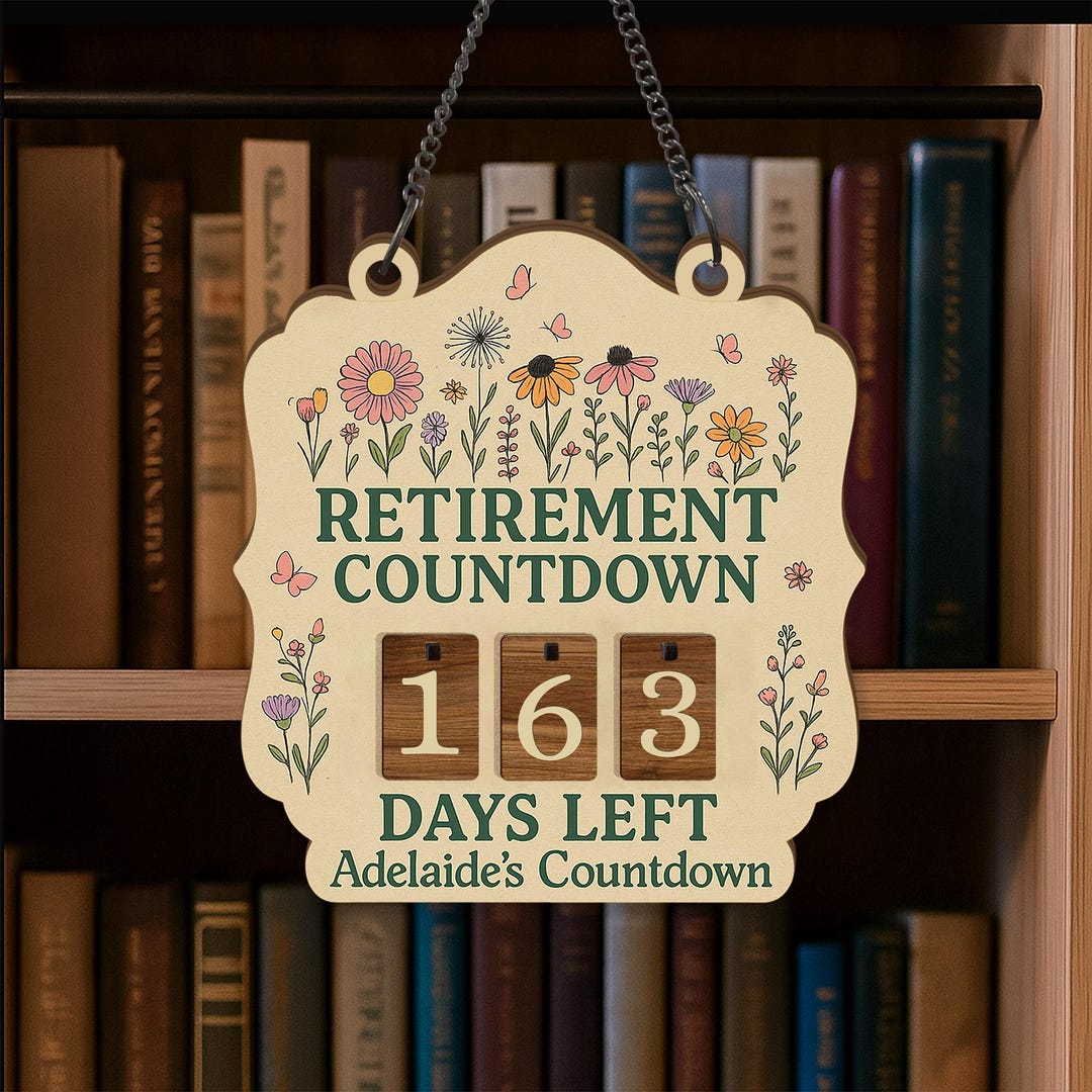 Personalized Retirement Countdown Sign, Wooden Days Until Retirement ...