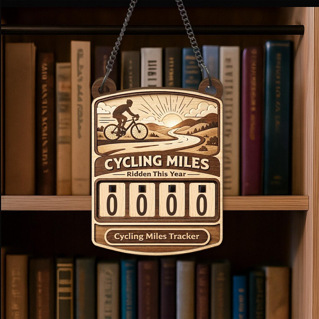 Cycling Miles Tracker Wooden Sign, Bike Mileage Counter, Cycling Gift ...