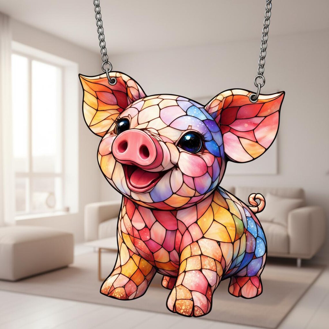 Pig Acrylic Suncatcher, Farm House Decor, Gift for Pig Lovers, Window ...