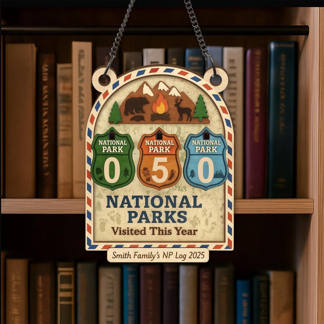 Personalized National Parks Tracker Sign, National Park Visit Tracker ...