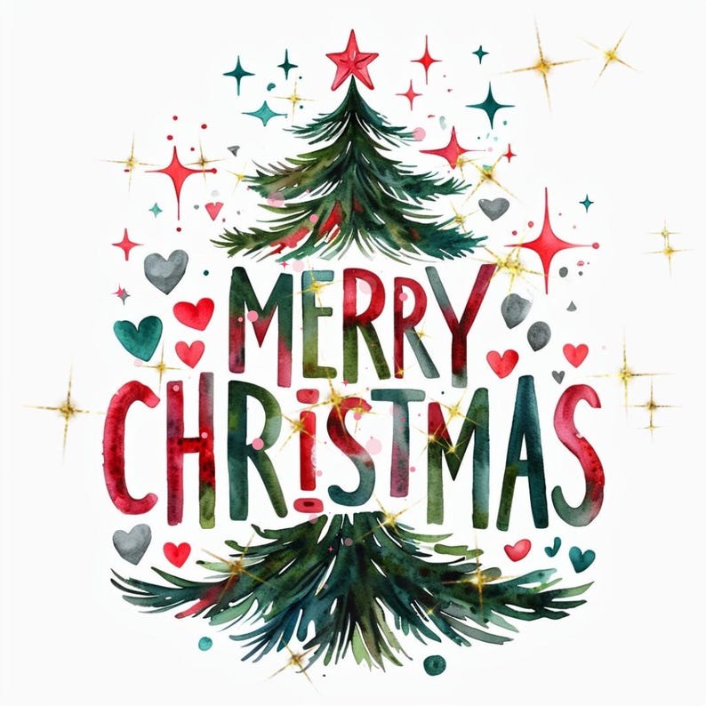 Merry Christmas Card - Etsy