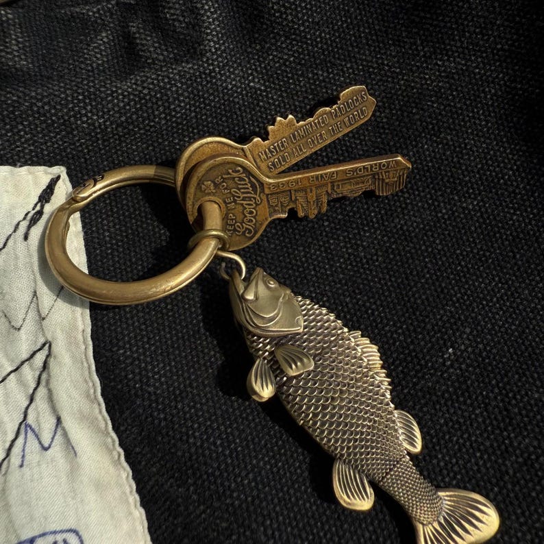 Bass Fidget Pendant, Movable Fish Keychain Charm, Handmade Kinetic ...