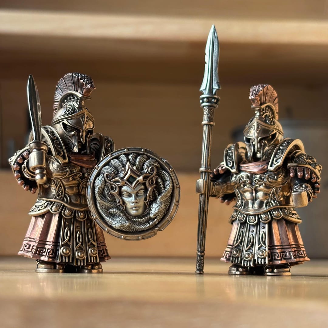 Spartan Warrior Figurine, Magnetic Metal Greek Soldier, Symbol of ...