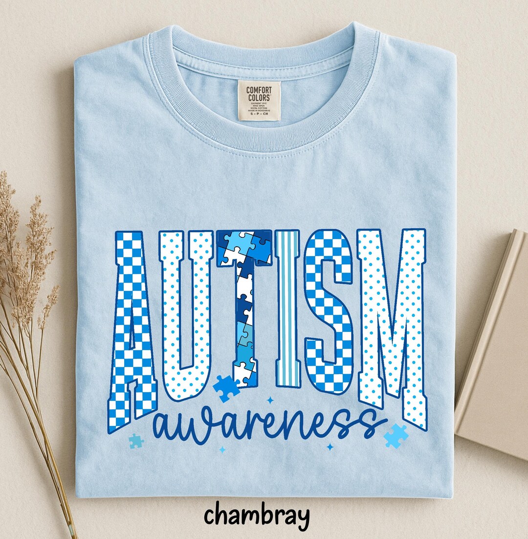 Autism Awareness FAUX Patchwork Comfort Colors Shirt,autism Support ...