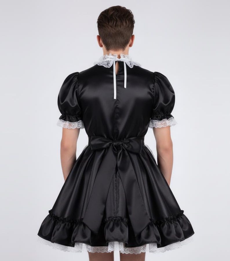 Lockable Sissy Satin Dress Maid Cosplay Costume Tailor-made Maid - Etsy