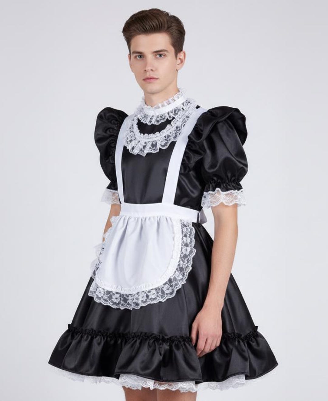 Lockable Sissy Satin Dress Maid Cosplay Costume Tailor-made Maid - Etsy