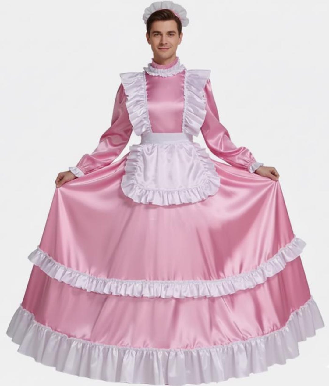 Gothic Lolita Maid Sisterie Pink Satin Dress Roleplay Costume - Etsy