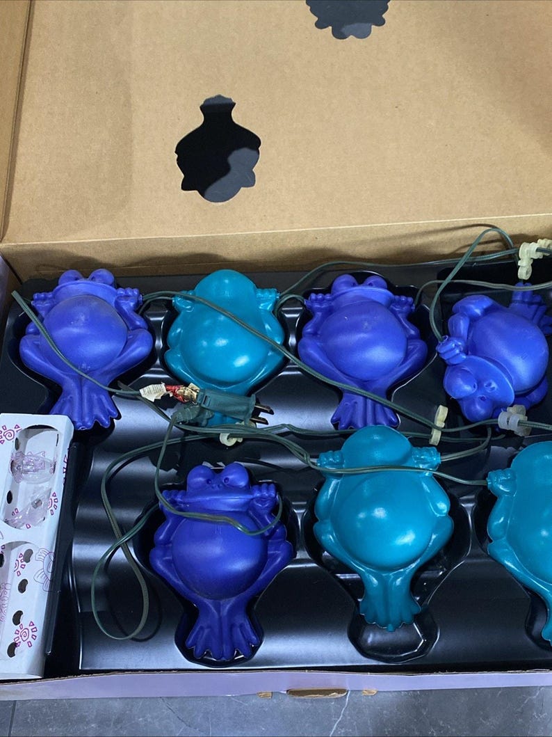 Vintage Lite N up Frog Blow Mold Strand String Lights 2pc Lanterns - Etsy