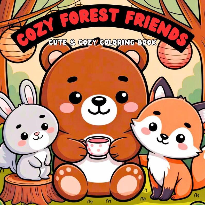 Buy Cozy Forest Friends Coloring Book for Kids Ages 3–7 | 25 Printable ...