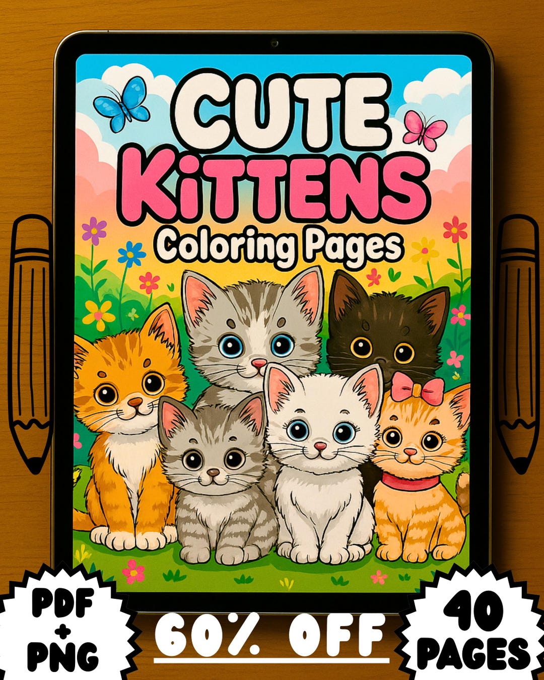 Buy Adorable Kittens Coloring Book⁚ 40 Baby Pages - PDF + PNG Online in ...