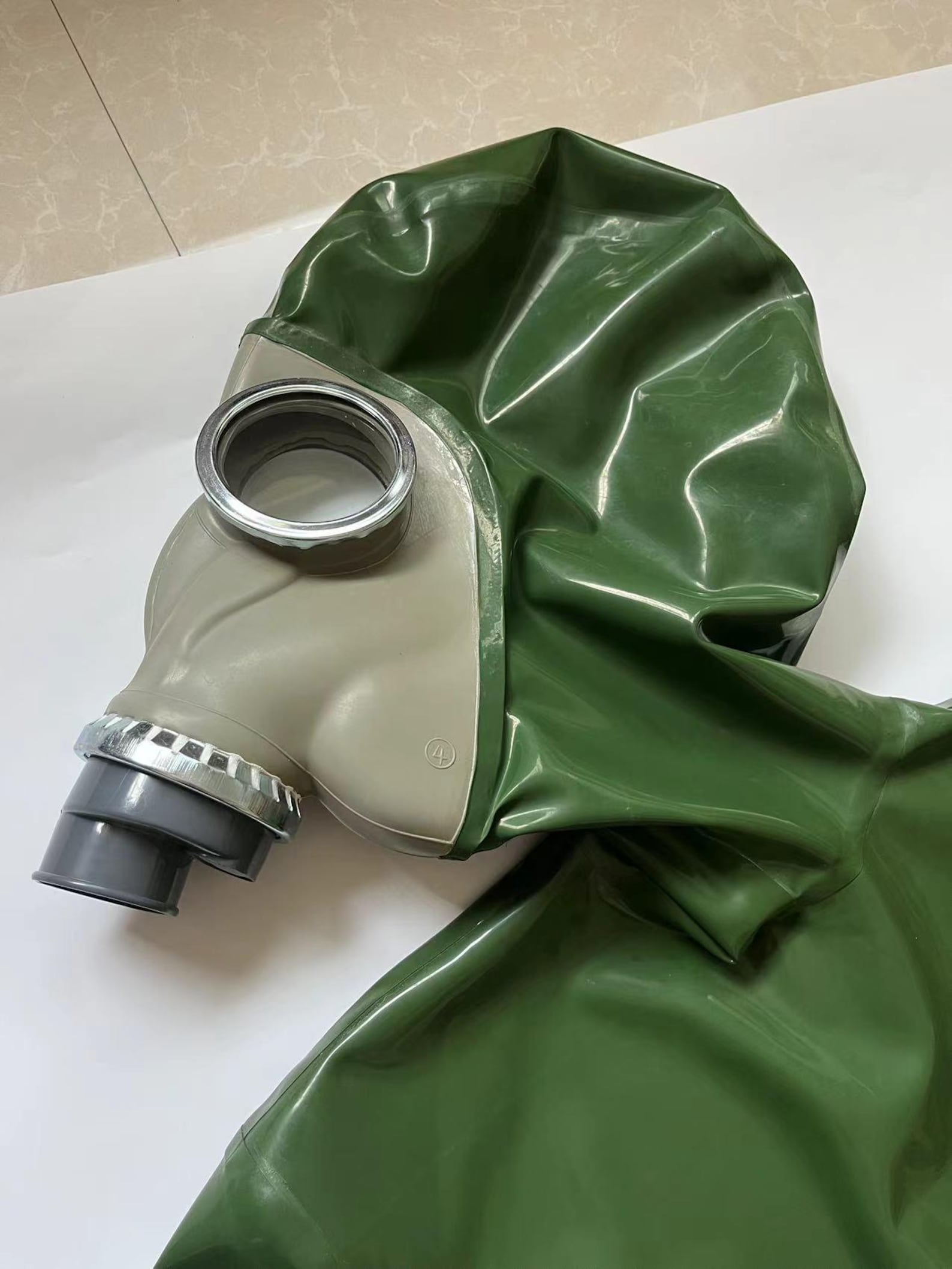 Latex Catsuit Bodysuit With Gas Mask & Back Zipper - Etsy