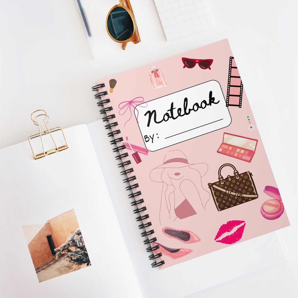 Pink Fashion Notebook: Stylish Journal for School & Work - Etsy