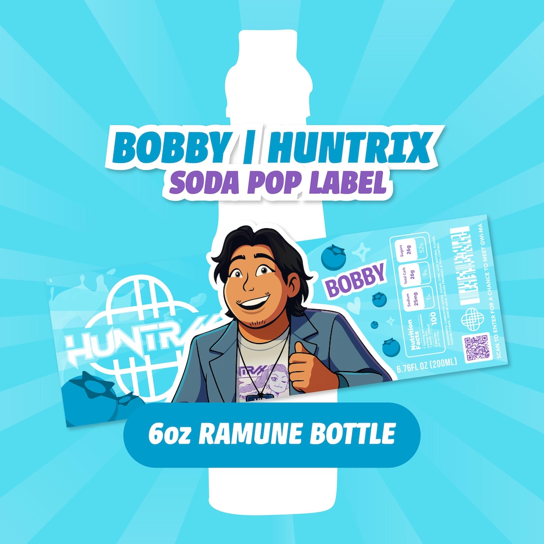 Bobby | Huntrix Soda Pop Label - Etsy