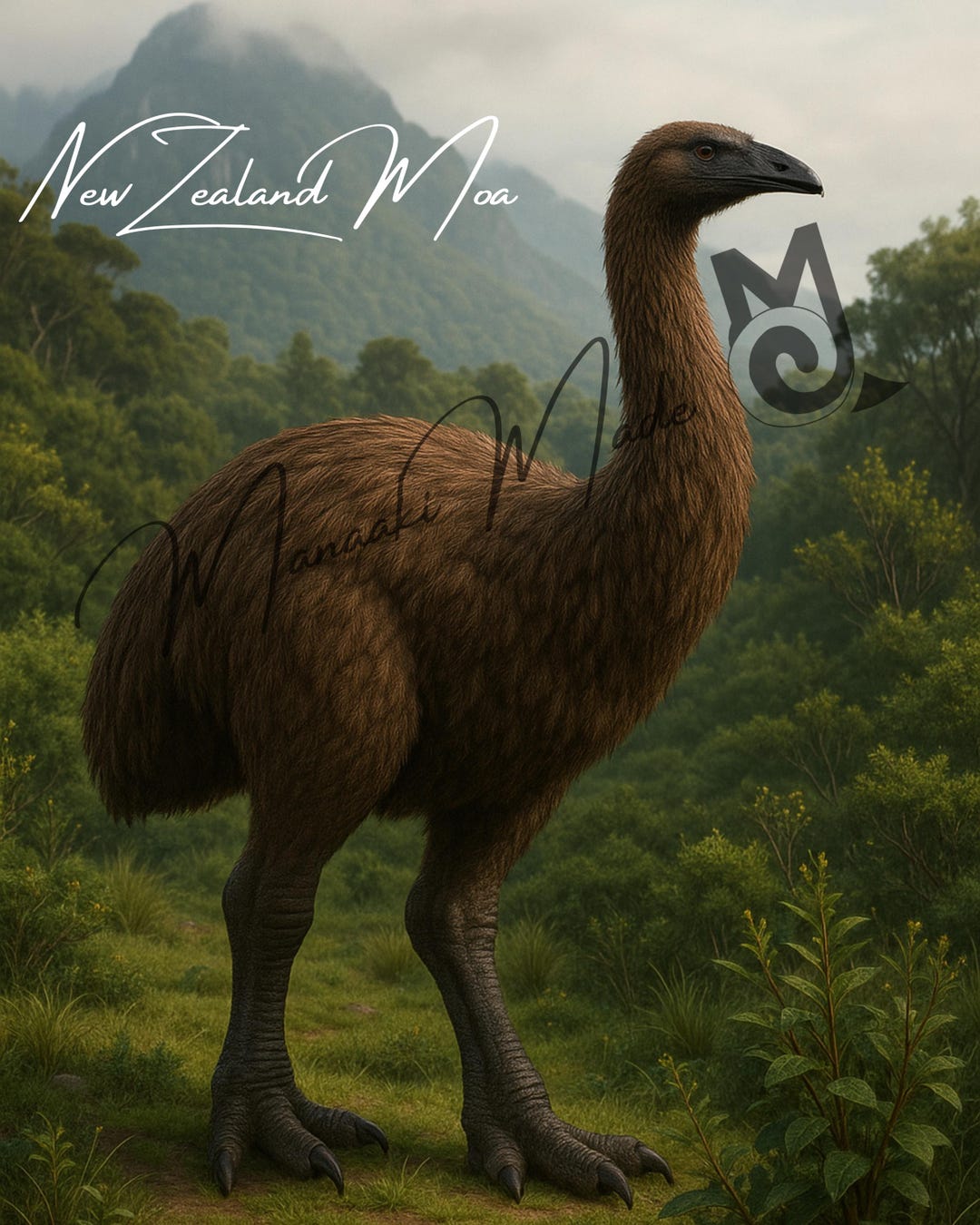 New Zealand's Moa, Aotearoa Native Animal Collection, Wall Art, Home ...