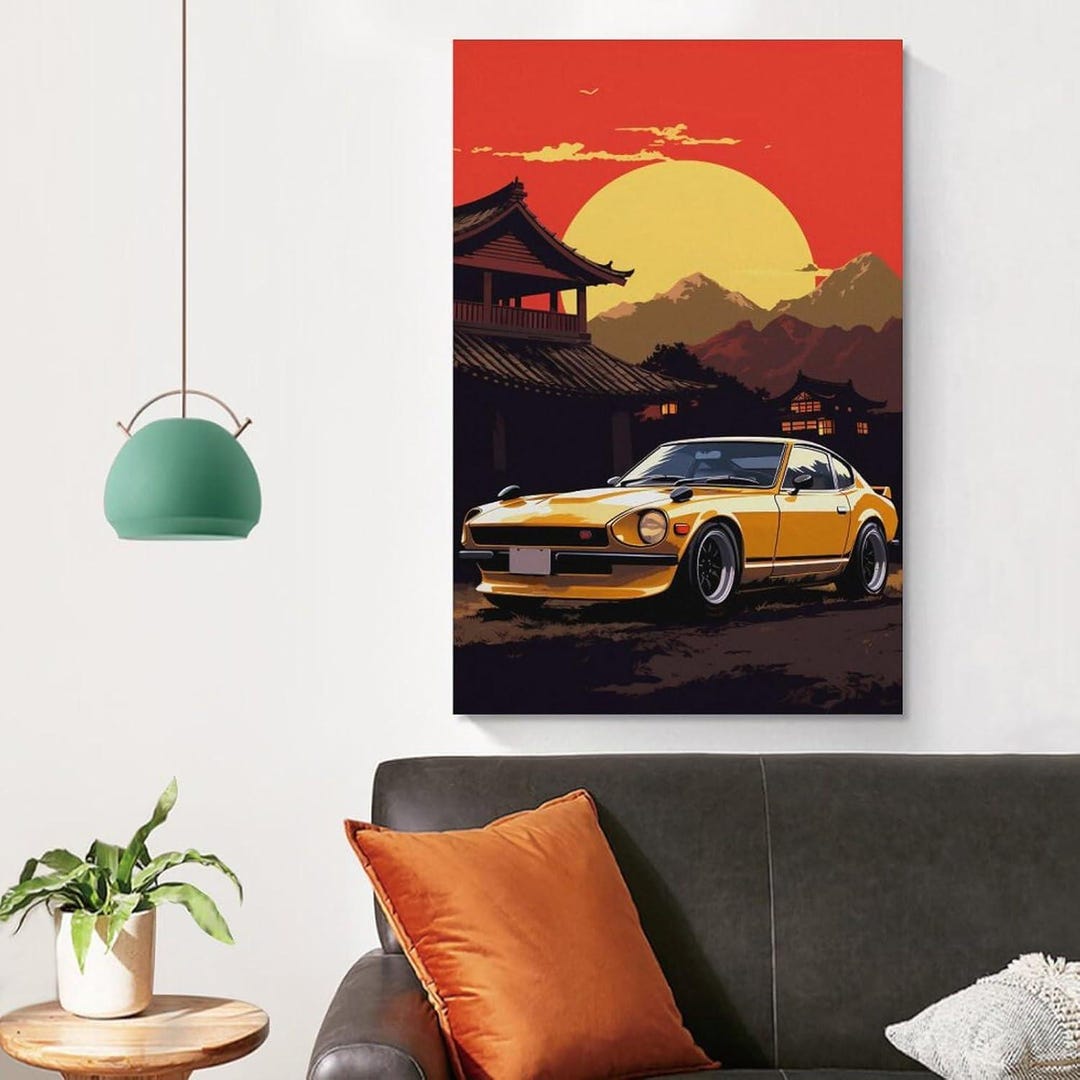 Retro Z240 JDM Car Canvas – Japanese Anime Racing Poster - Etsy