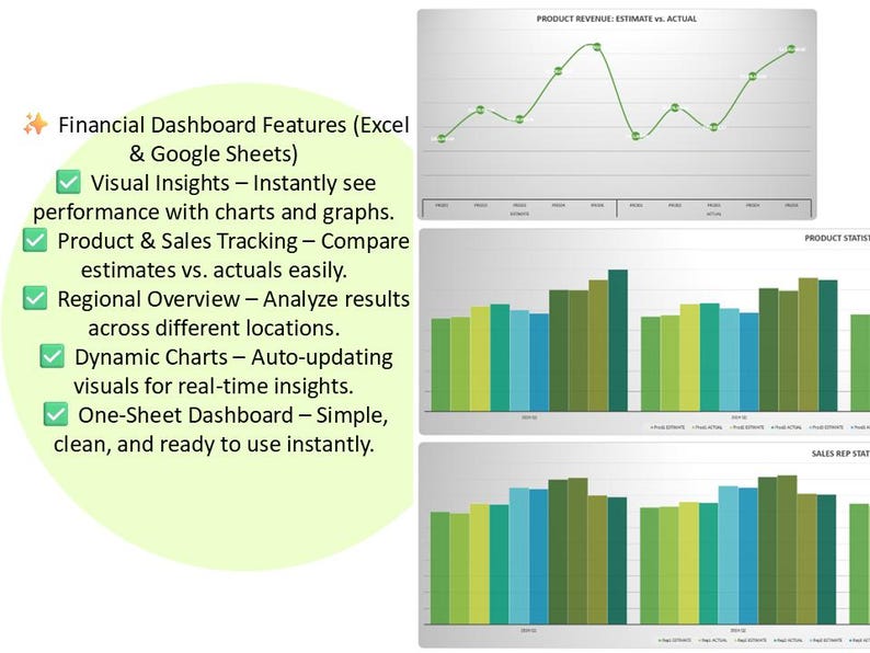 Financial Dashboard Template Excel Google Sheets Business Finance ...
