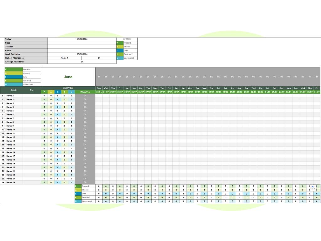 Student Attendance Tracker Template Excel Google Sheets Daily Class ...