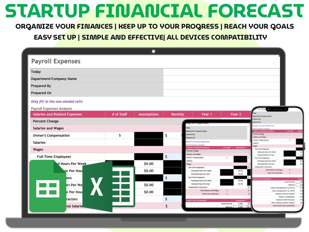 Startup Financial Forecast Template Excel Google Sheets Business Budget ...