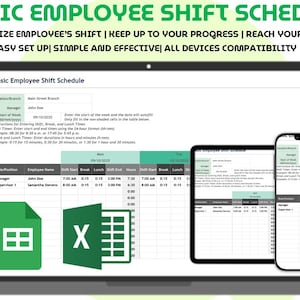 Employee Shift Schedule Tracker Template Excel and Google Sheets Weekly ...
