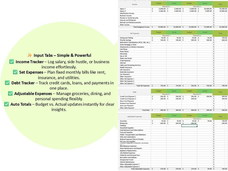 Zero Based Budget Spreadsheet Google Sheets Excel Template Monthly ...