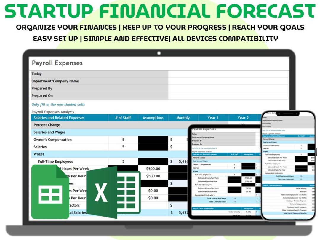 Startup Financial Projection Template Excel Google Sheets Business ...