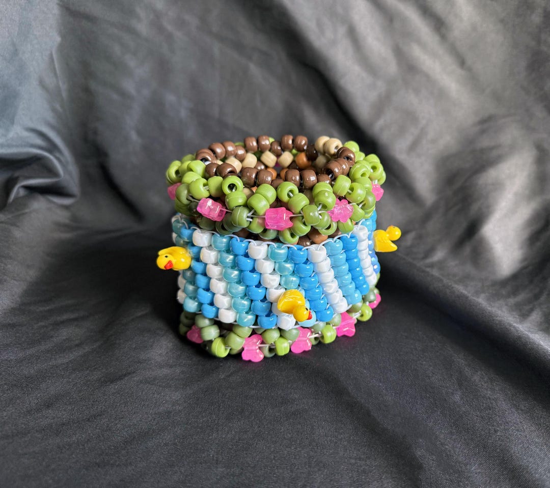Little Ducks in a River Kandi 3D Rotating Cuff, Made to Order - Etsy