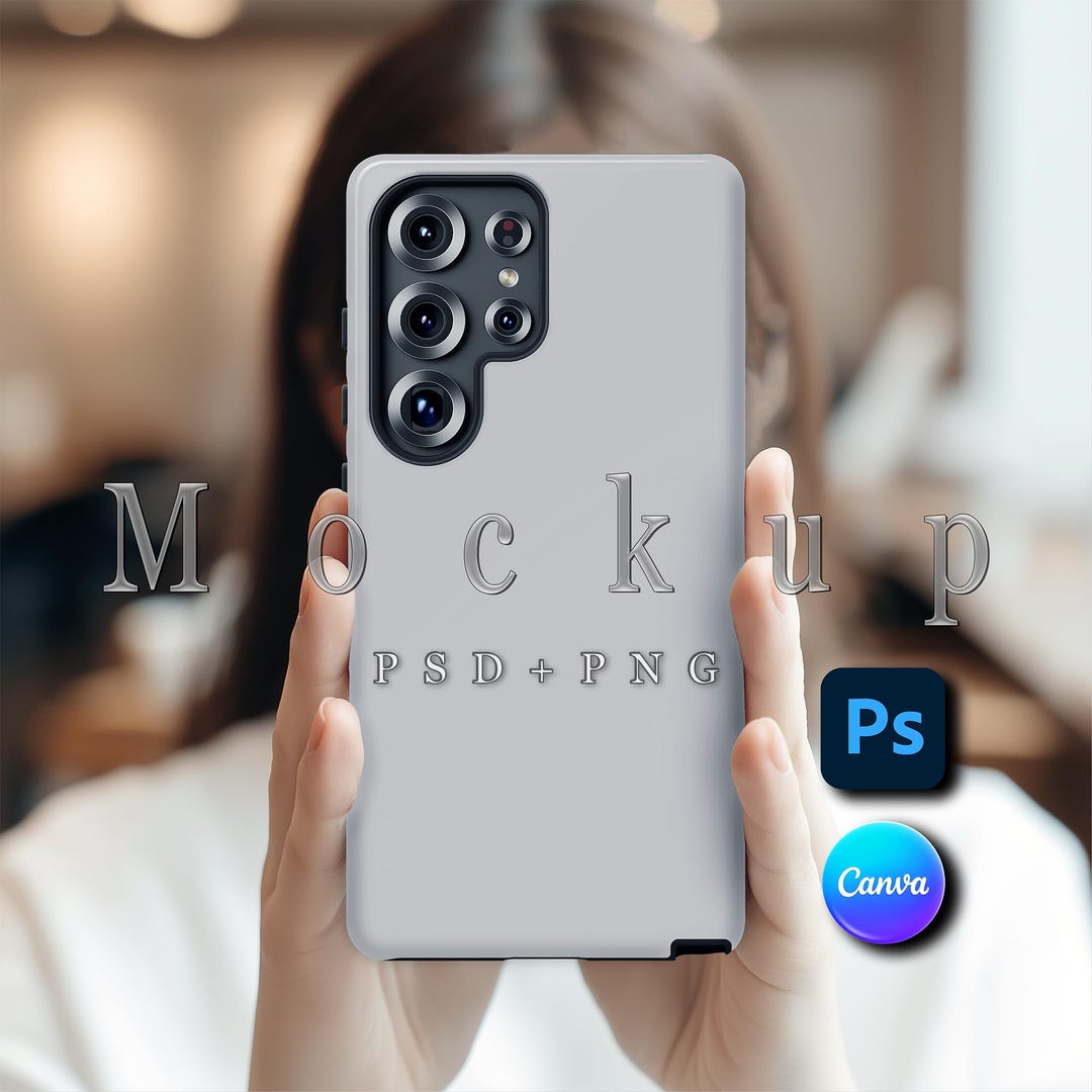 Samsung Galaxy S25 Ultra Case Mockup: Smart Object PSD, Canva, PNG ...