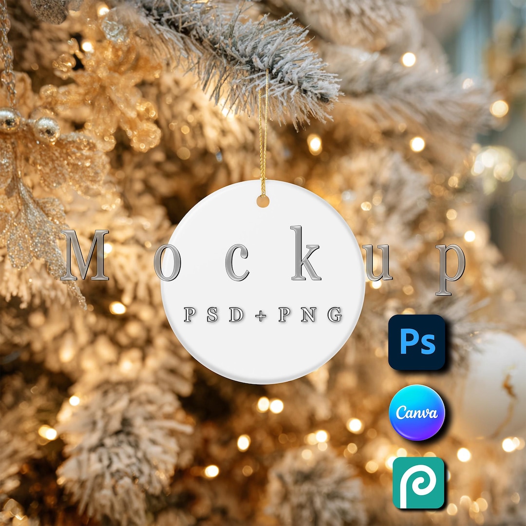 Christmas Ornament Mockups (smart Object PSD and Canva PNG) - Etsy
