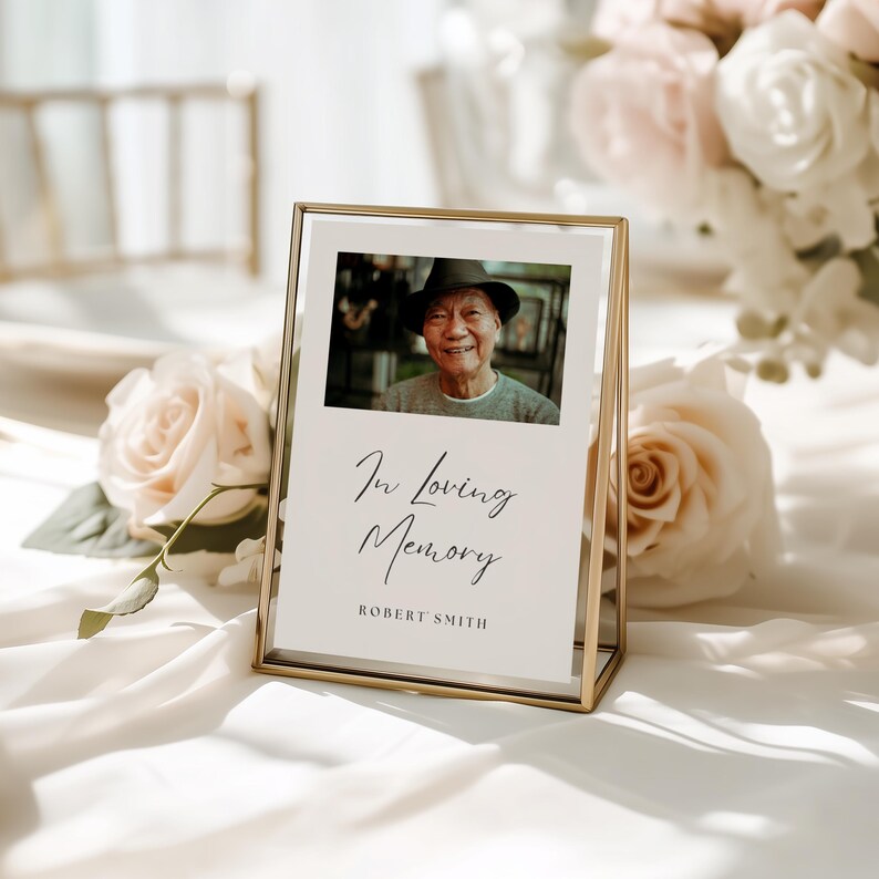 In Loving Memory Sign Template With Photo Placeholder, Editable Canva ...