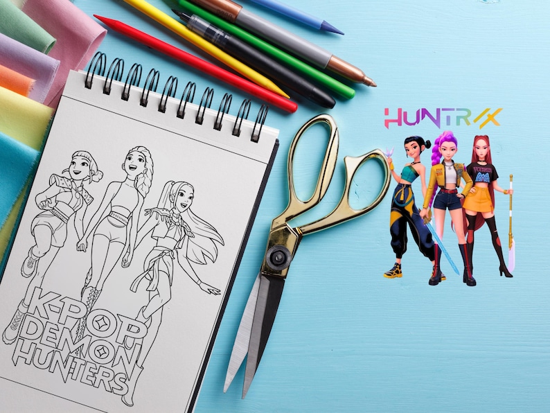 Kpop Demon Hunters Printable Coloring Pages (25+): Huntrix Saja Boys ...