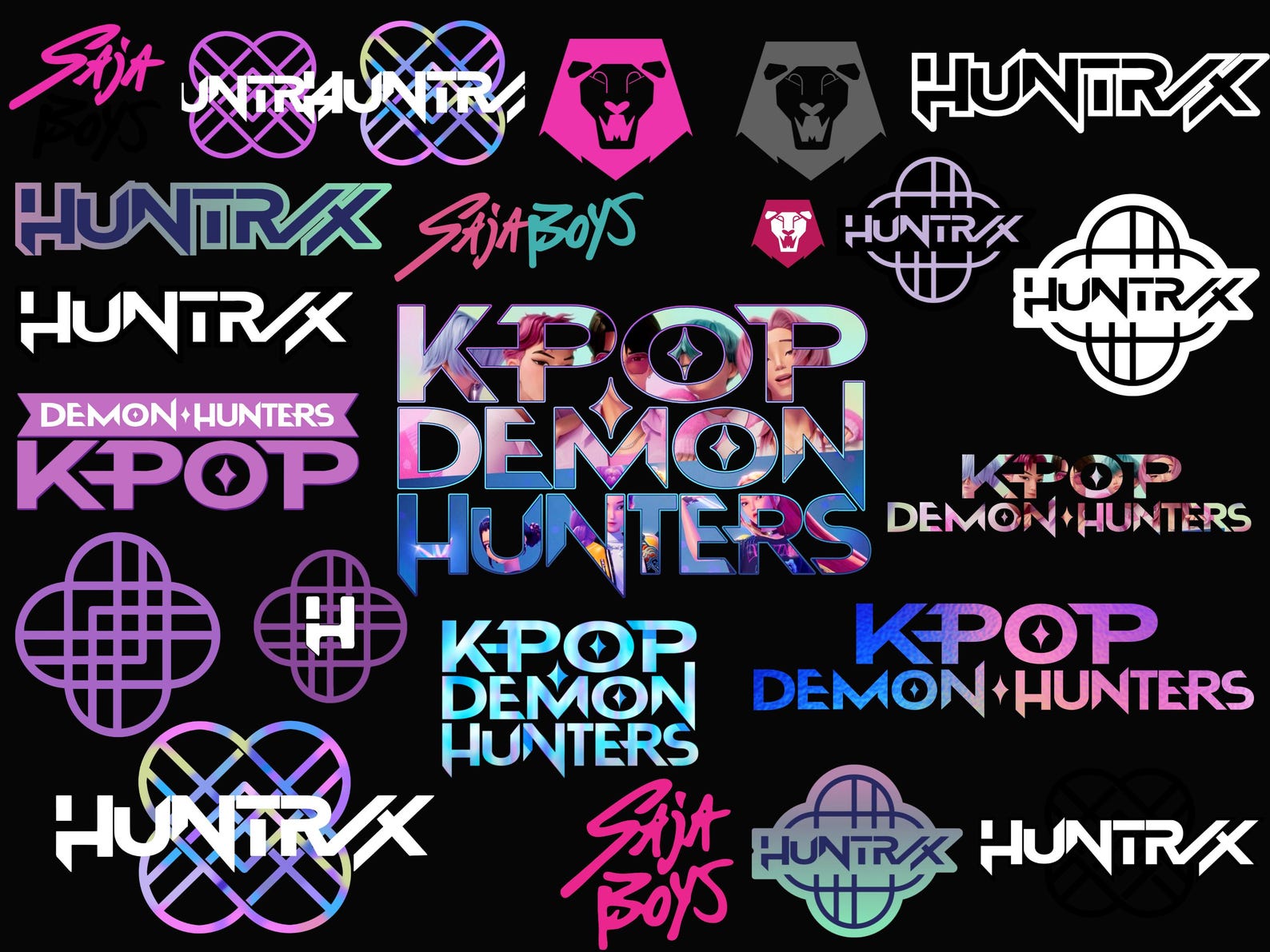 50+ KPOP Demon Hunters & Saja Boy Logo Bundle: PNG File Transparent ...