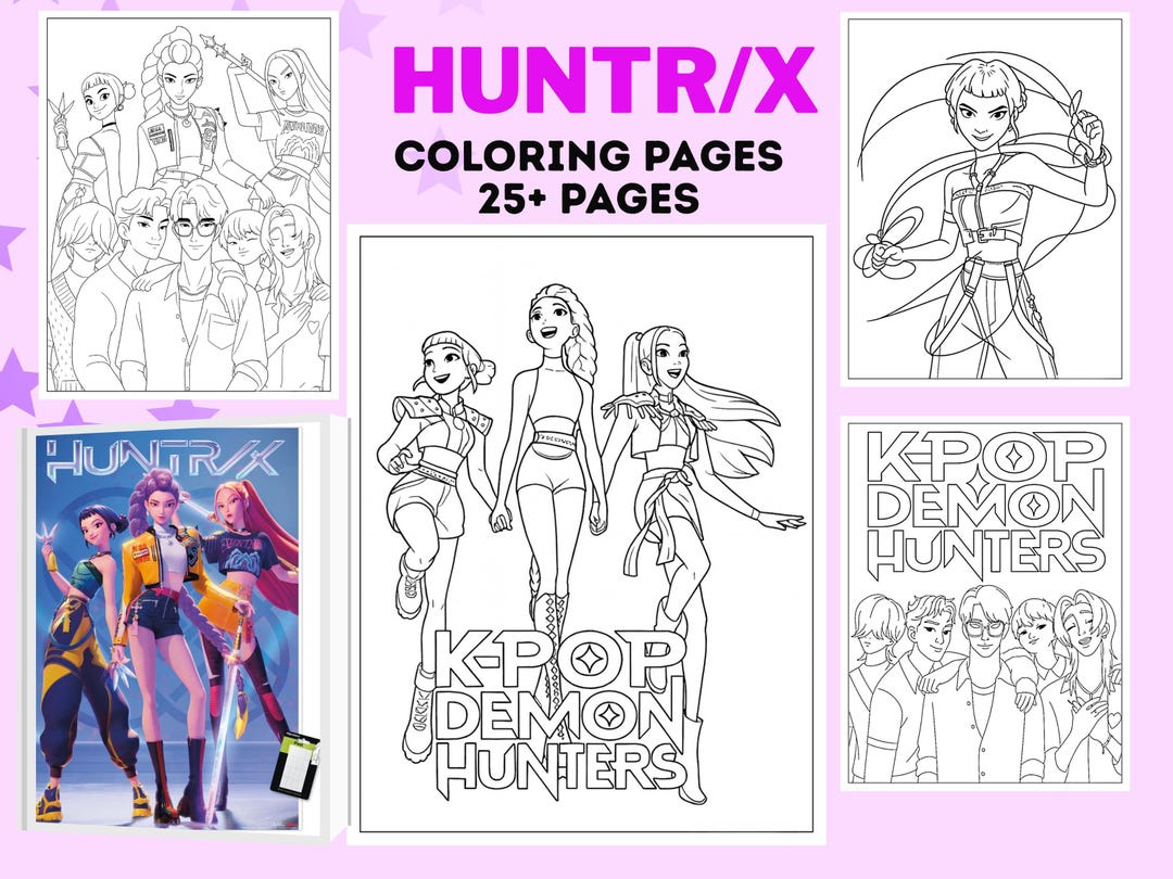 Kpop Demon Hunters Colouring Pages: 20+ Pages Digital Download ...