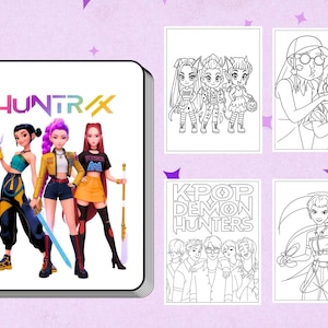 Kpop Demon Hunters Printable Coloring Pages (25+): Huntrix Saja Boys ...