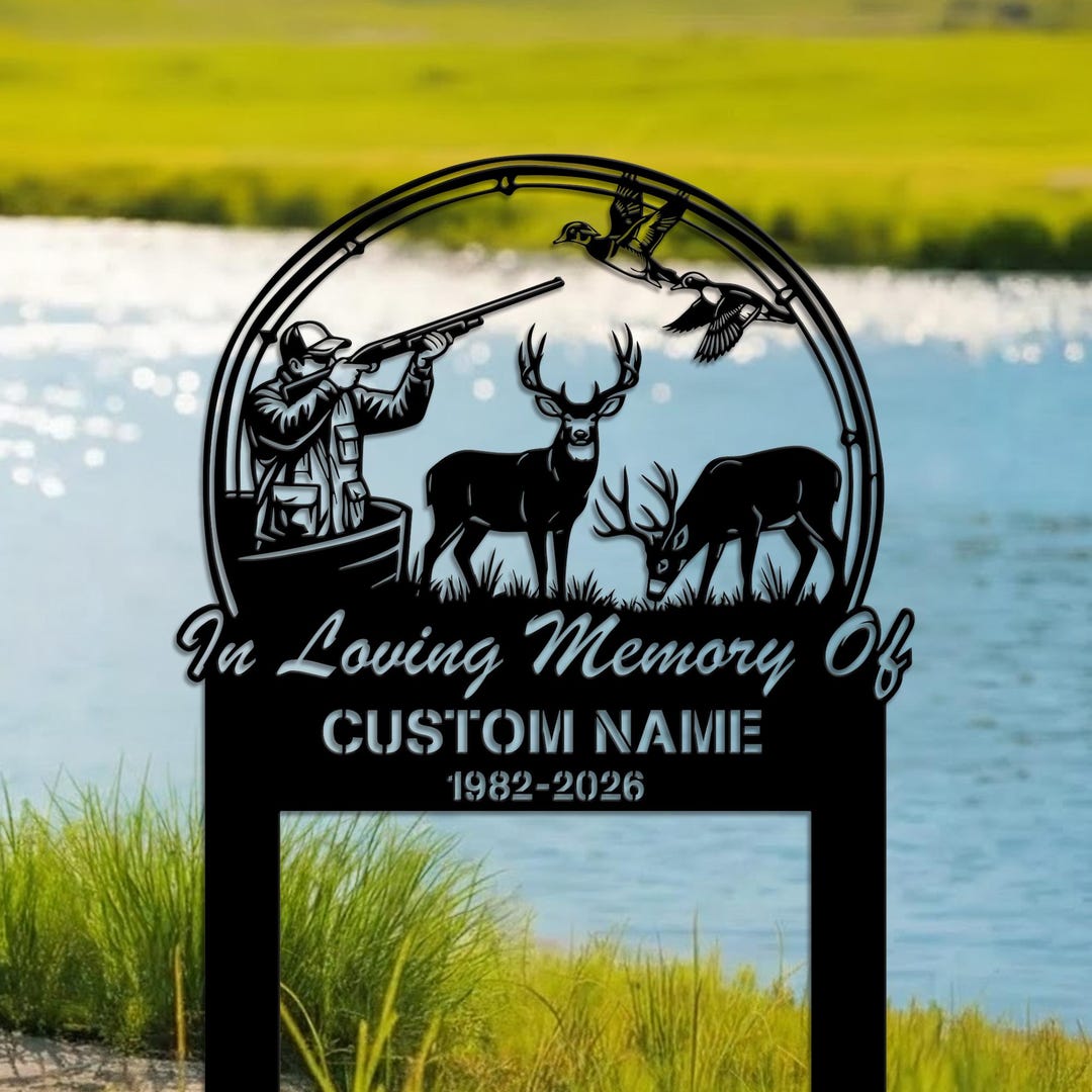 Personalized Memorial Hunting Metal Sign in Loving Memory Custom Name ...
