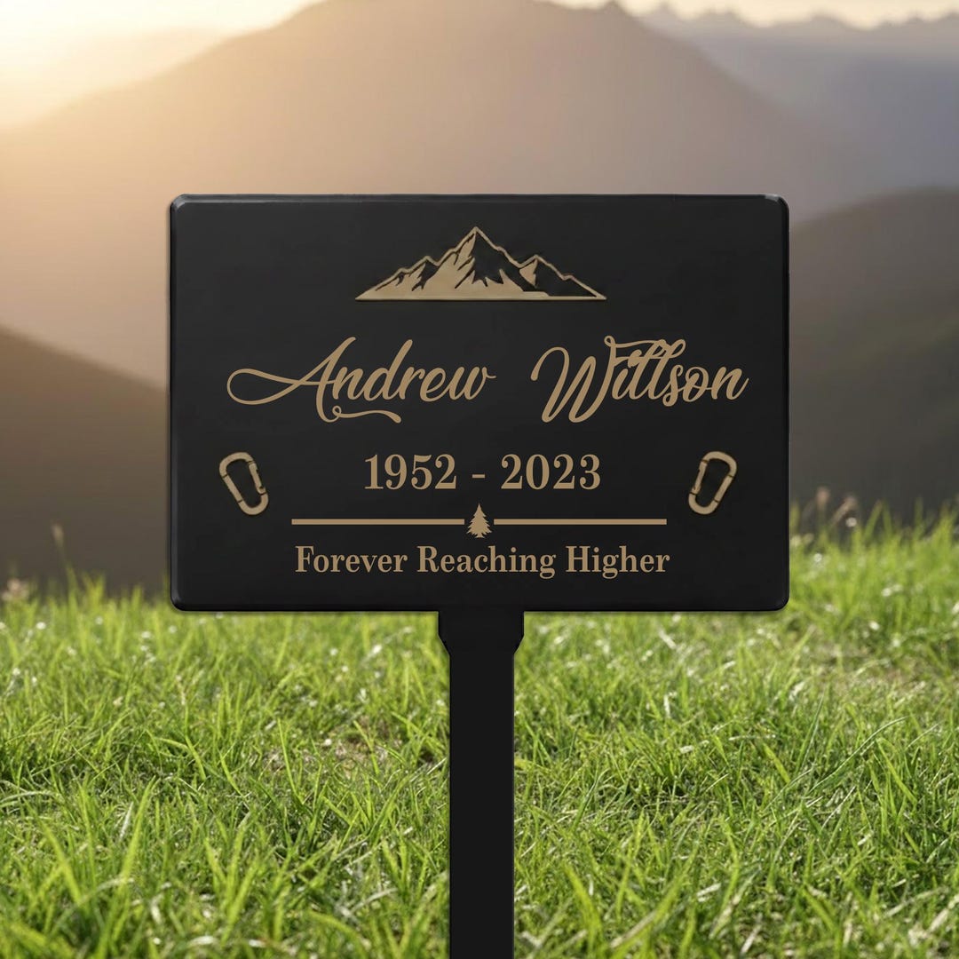 Personalized Mountain Memorial Garden Sign, Custom Climber Tribute ...