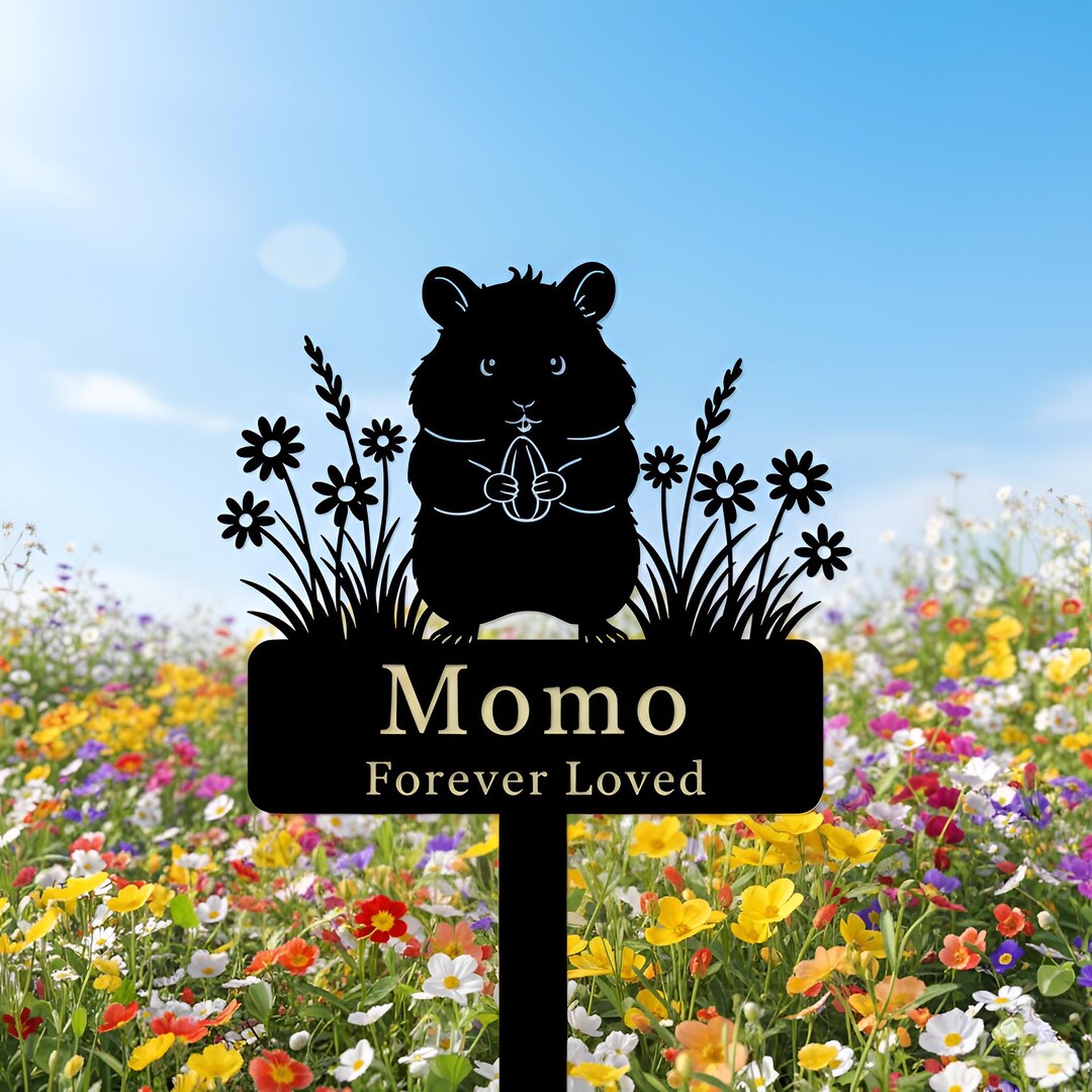 Personalized Hamster Memorial Metal Sign, Custom Pet Loss Garden Marker ...