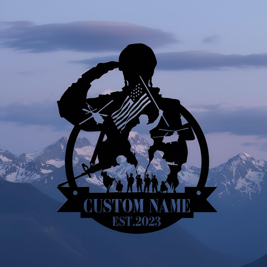Personalized Military Metal Sign Custom Name Veteran Tribute Patriotic ...