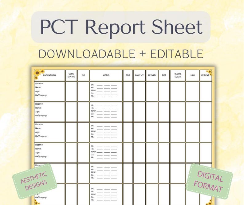 The Only Report Sheet You Will Ever Need for Pct's: Sunflower Designs ...