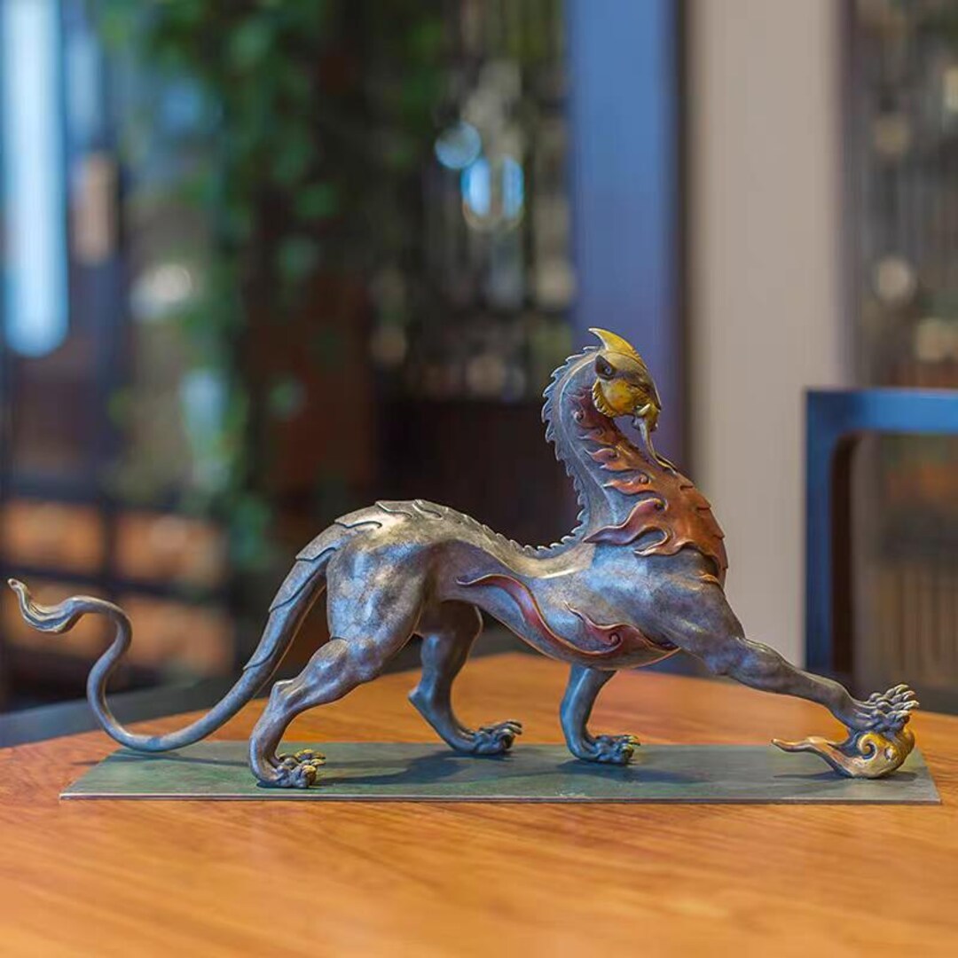 Mysterious Eastern Mythical Creature Sculpture Artwork, High-end ...