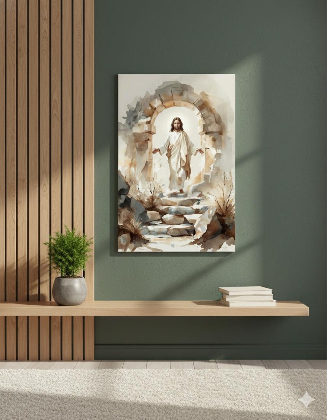 Jesus Christ Resurrected – Religious Watercolor Wall Art, Christian ...