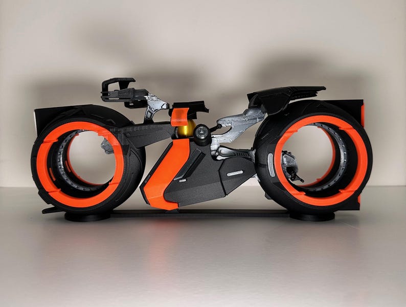 Tron Ares Light Cycle 3D Printed Model | Red Glow in the Dark | Tron ...